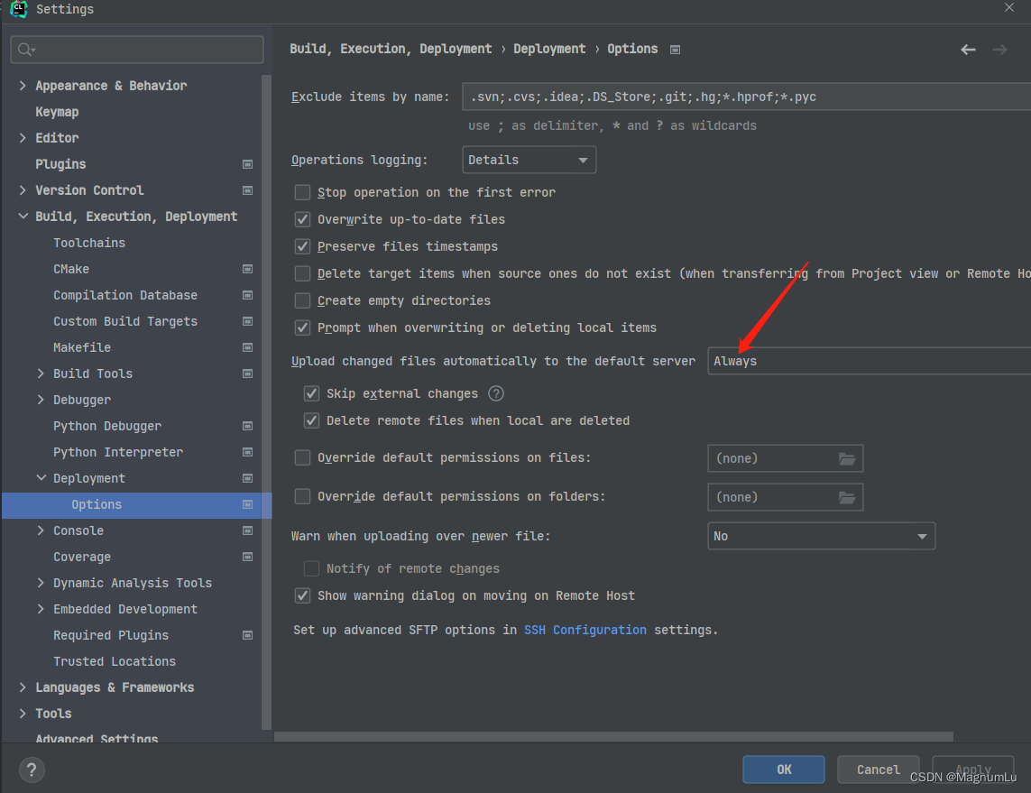 CLion：windows版本远程同步设置_clion连上远程linux,没有同步文件-CSDN博客