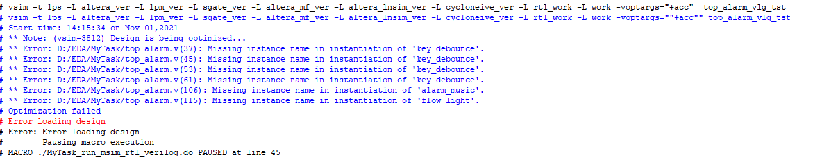 【Bug解决】MACRO ./top_run_msim_rtl_verilog.do PAUSED at line 45_macro paused at line-CSDN博客