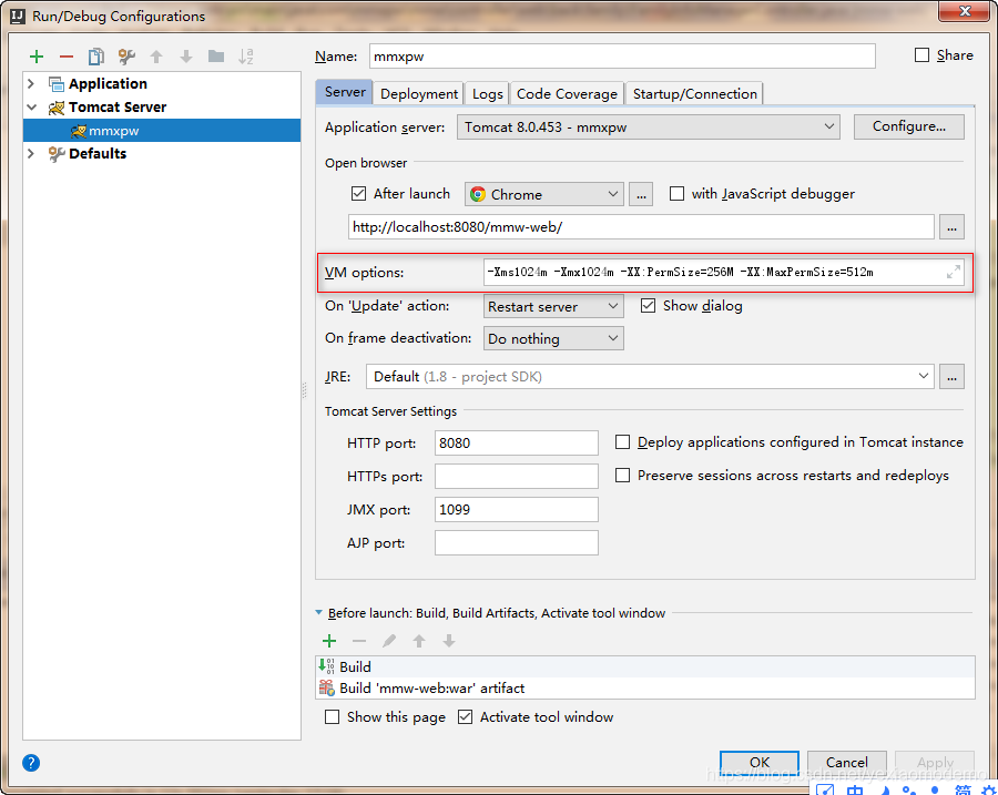 Intellij idea中Tomcat VM Options配置_idea tomcat vm options-CSDN博客