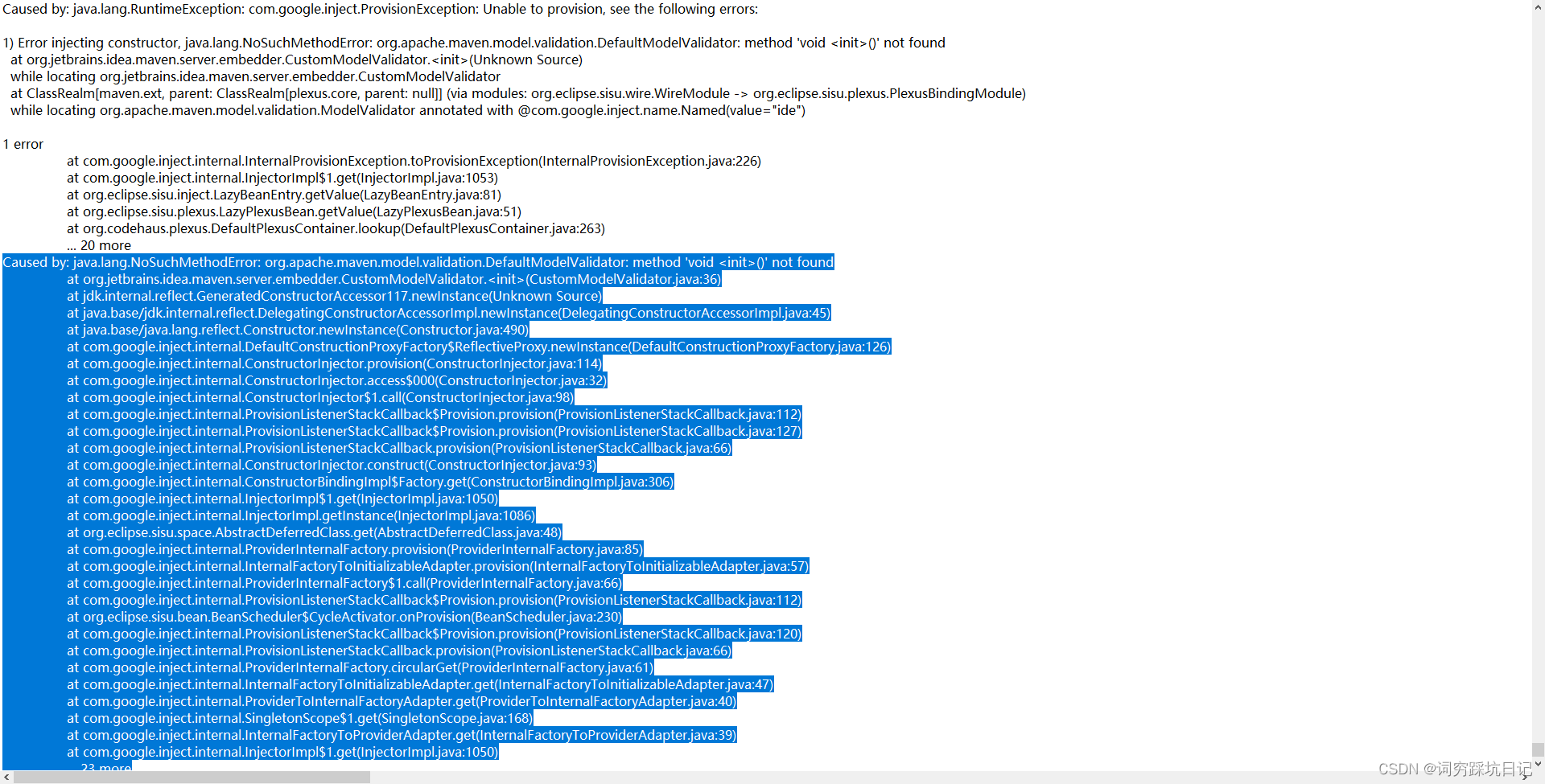Maven org.apache.maven.model.validation.DefaultModelValidator: method ‘void ＜init＞()‘ not found ...