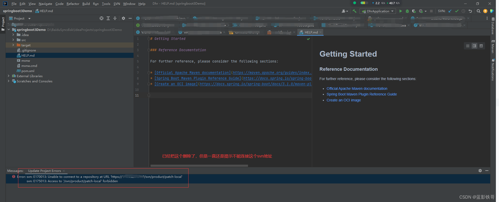 idea更新svn提示无法连接（E170013）_svn e170013-CSDN博客