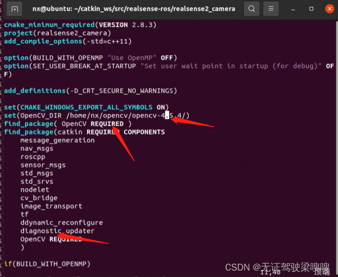 librealsense2 camera.so: undefined symbol:ZN2cV3MatC1EV解决笔记记录-CSDN博客