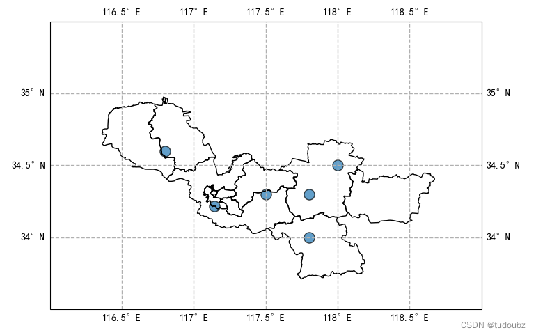 python如何使用cartopy库来创建一个地图底图并绘制采样点位图_ax.gridlines参数-CSDN博客