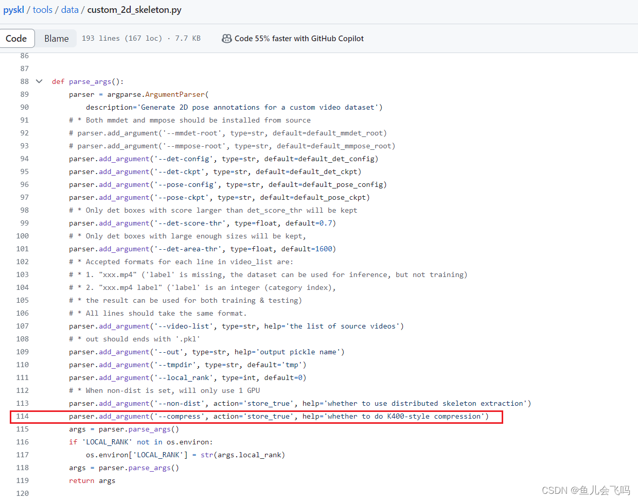 parser.add_argument(‘--compress‘, action=‘store_true‘, help=‘whether to do K400-style ...