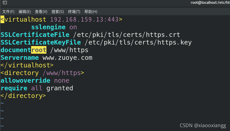 搭建一个基于https://www.zuoye.com:4443访问的web网站，网站首页在/www/https/，内容为zuoye_134.159.80.63-CSDN博客