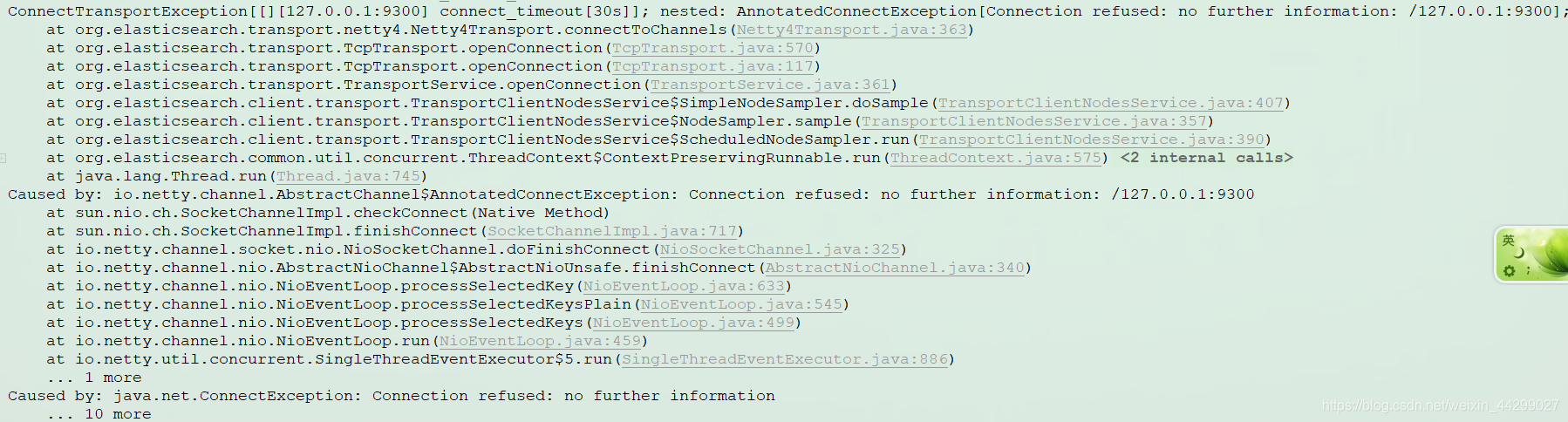 Caused by: io.netty.channel.AbstractChannel$AnnotatedConnectException: Connection refused: no ...