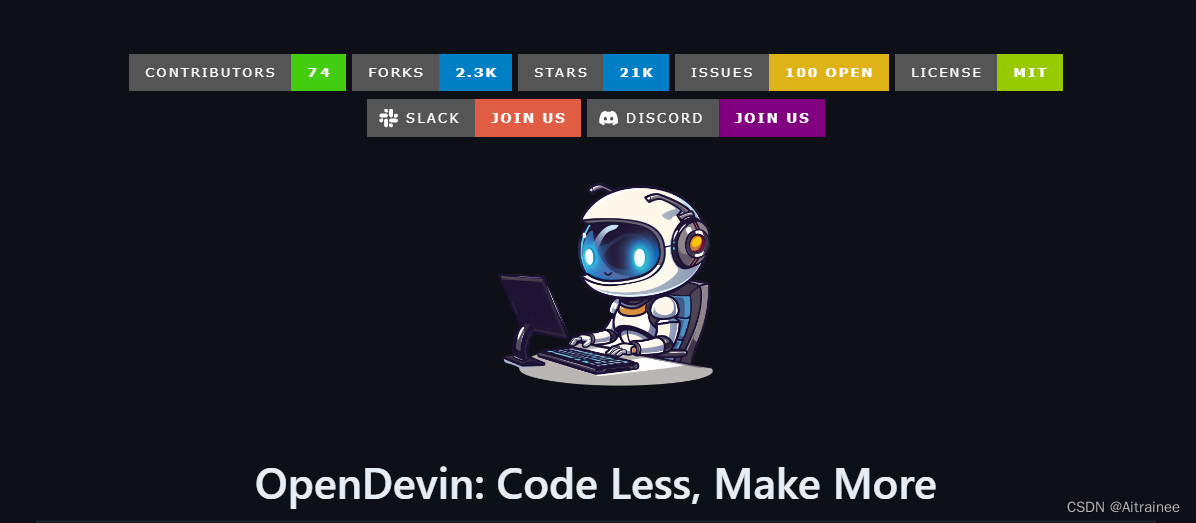 21.5k Star , AI 智能体项目OpenDevin：少写代码，多创造（附部署教程）-CSDN博客