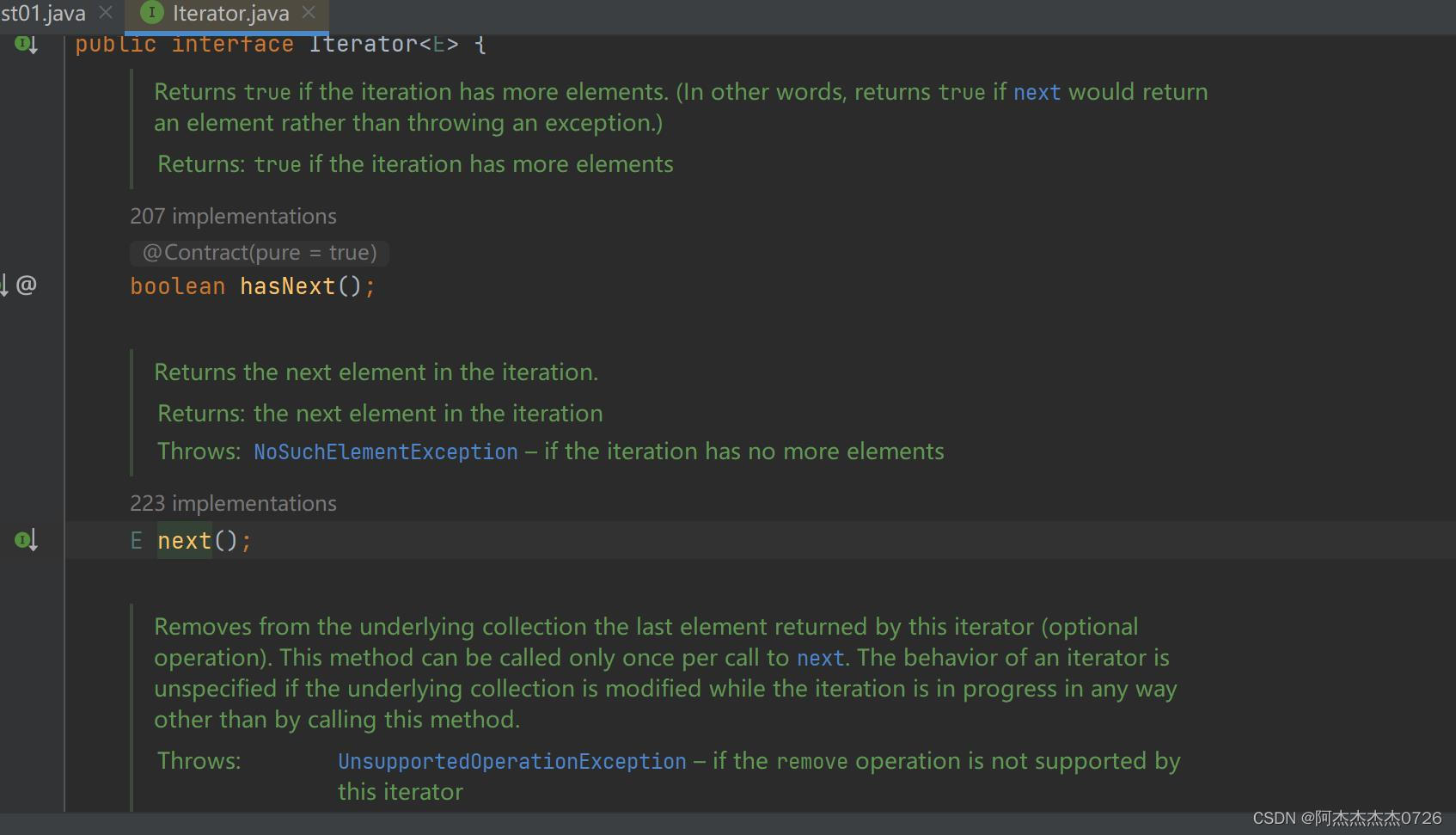 迭代器的实现原理_调用集合的iterator()方法获得iterator对象,并调用iterator的hasnext(-CSDN博客