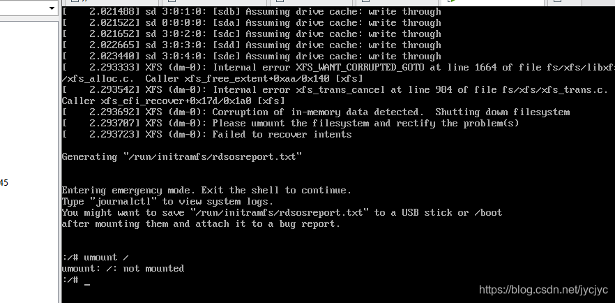 XFS（dm-0): Internal error XFS_WANT_CORRUPTED_GOTO at line 1664 of file fs/xfs/libxfs/xfs_alloc.c ...