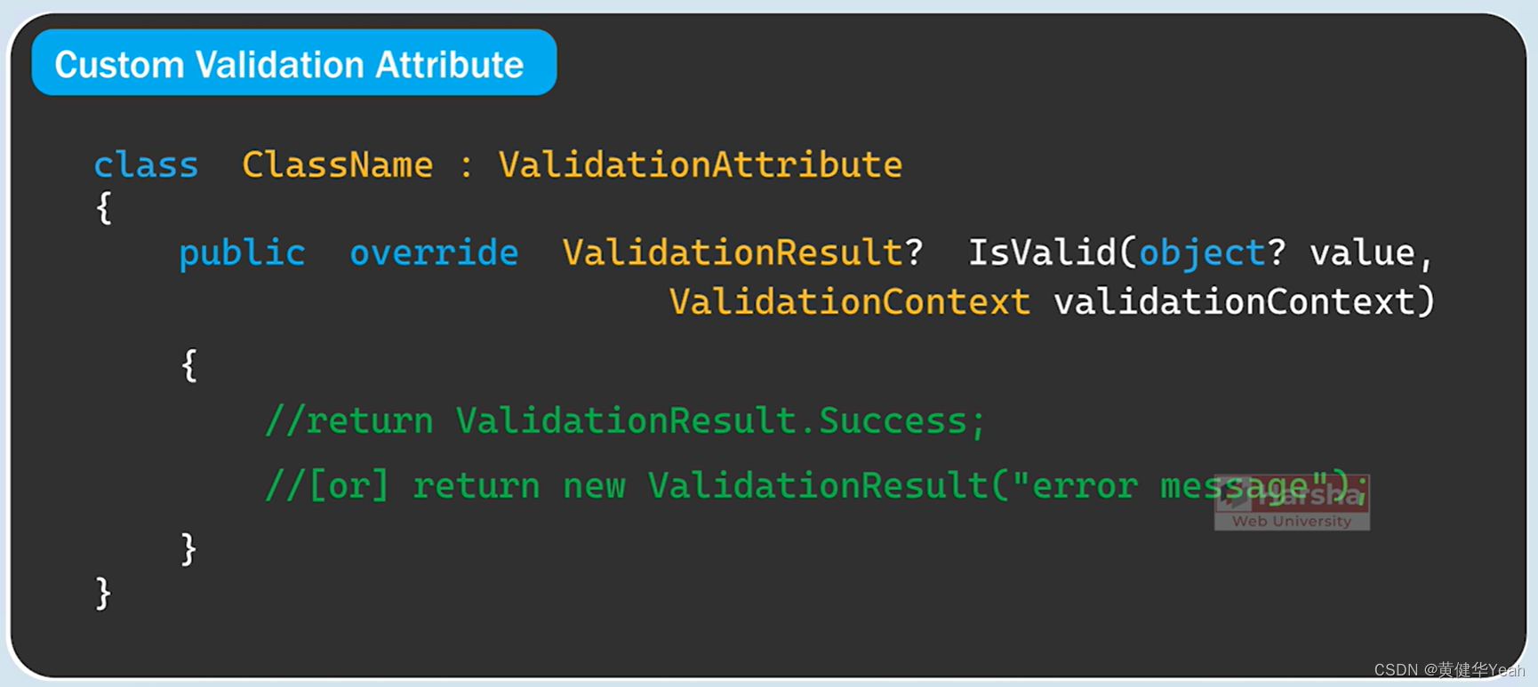 056 自定义验证特性（Validation Attribute）-针对单个属性，与其它属性没有关联_validationattribute-CSDN博客