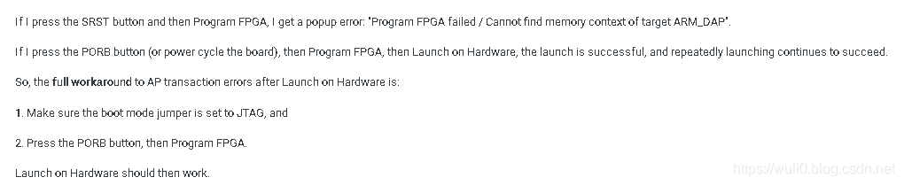ZYNQ7030无法从DDR启动的问题_error while launching program: memory write error -CSDN博客