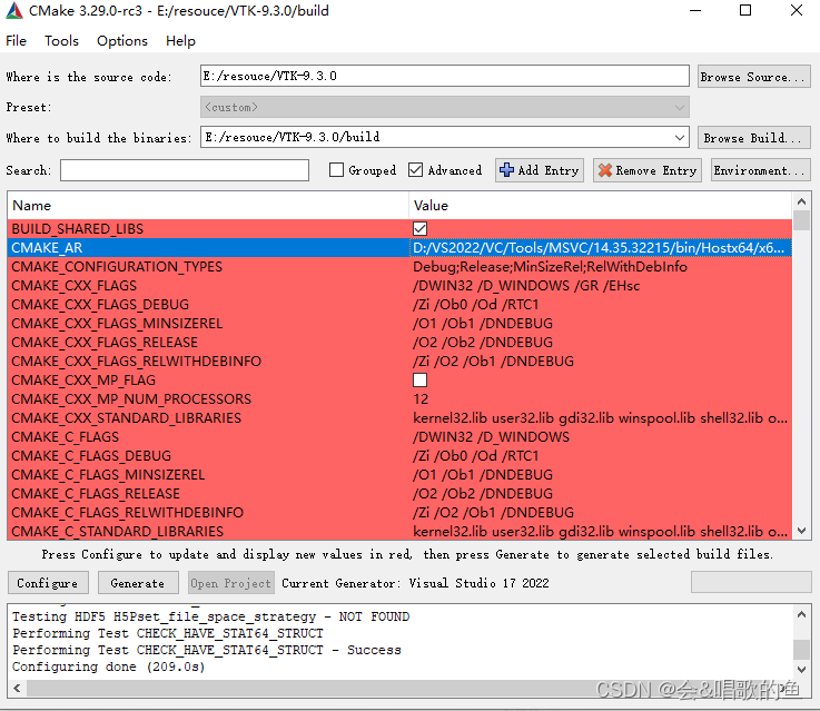 VTK的编译和部署，配合c++和visual studio2022，VTK开发环境的配置_vtk编译-CSDN博客