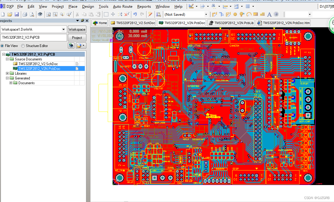 基于tms320f2812芯片设计电机控制器dsp开发板评估板硬件（原理图pcb封装）工程文件，ad09设计的项目工程文件tms320f2812伺服电机控制器原理图pcb Csdn博客