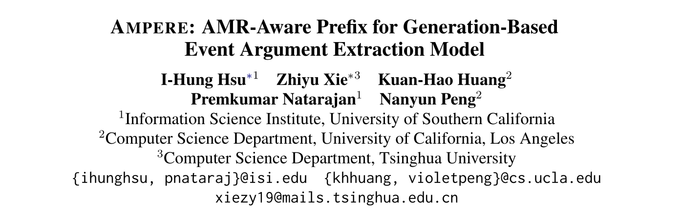 ACL2023 - AMPERE: AMR-Aware Prefix for Generation-Based Event Argument ...
