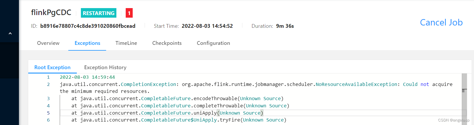 Flink：job报错NoResourceAvailableException: Could not acquire the minimum required resources-CSDN博客