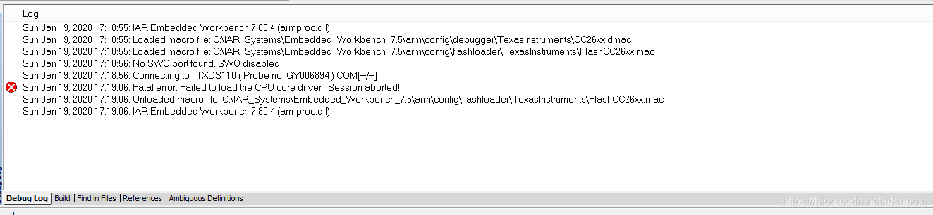 如何解决CC2640用IAR下载固件出现Fatal error: Failed to load the CPU core driver Session aborted的问题_iar fatal ...