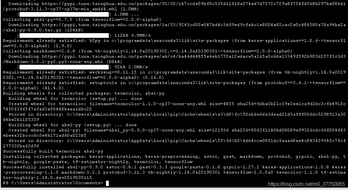 win10安装TensorFlow2.0_从清华镜像安装tensorflow2.0-CSDN博客
