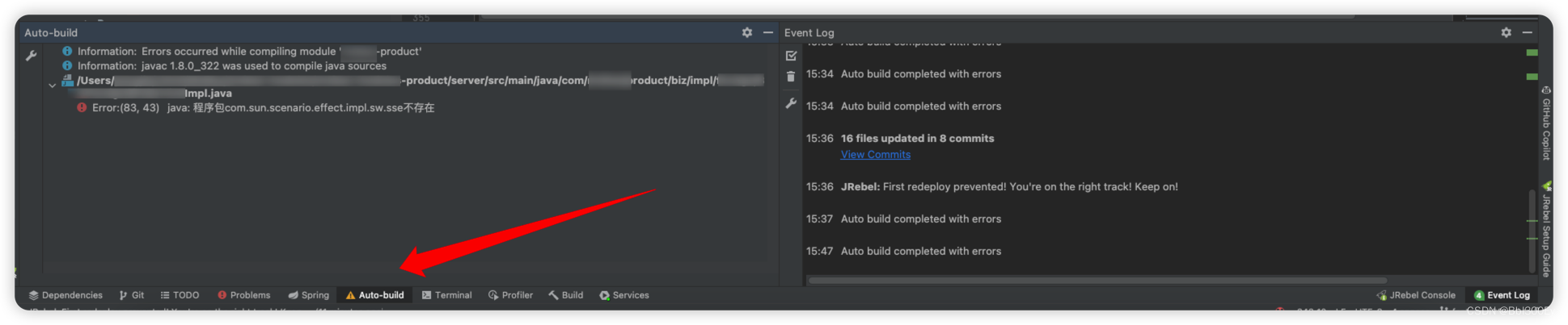 jrebel and xrebel 激活了用不了,Event Log :Auto build completed with errors_xrebel没生效-CSDN博客