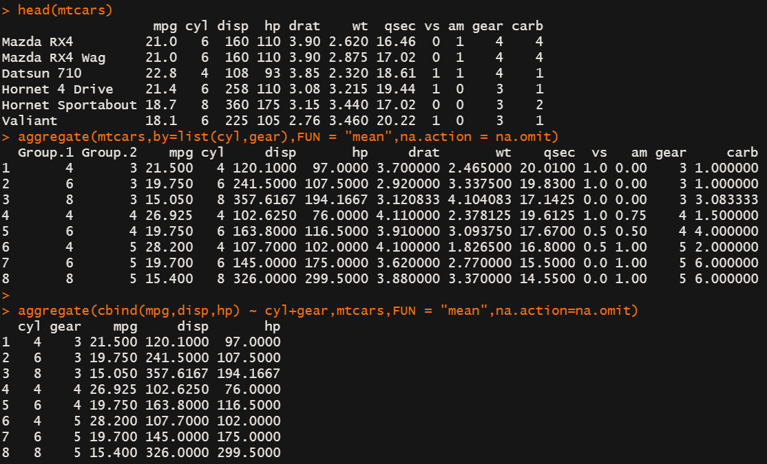 R -- 聚合函数_r语言aggregate函数-CSDN博客