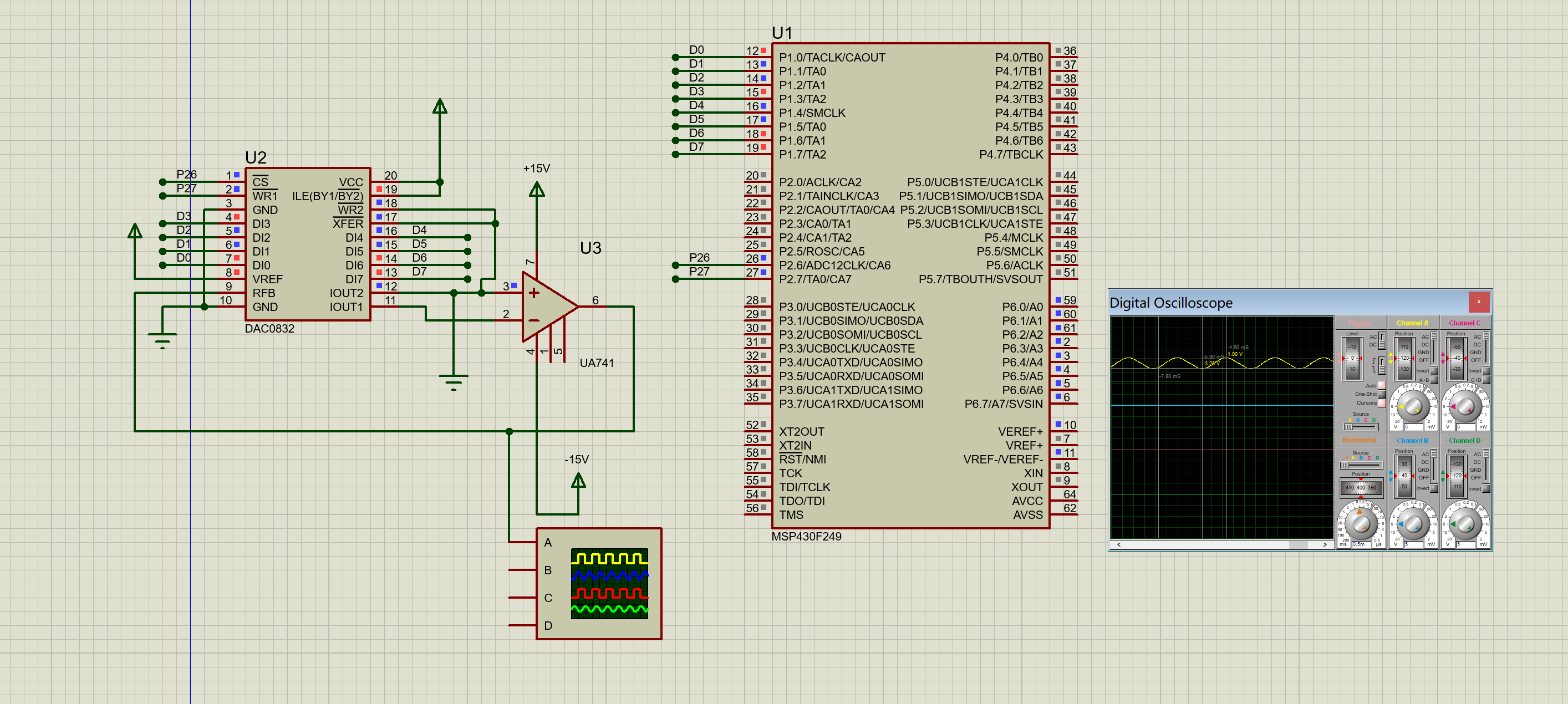 【单片机】MSP430单片机，波形发生器，Proteus仿真_msp430 函数发生器-CSDN博客