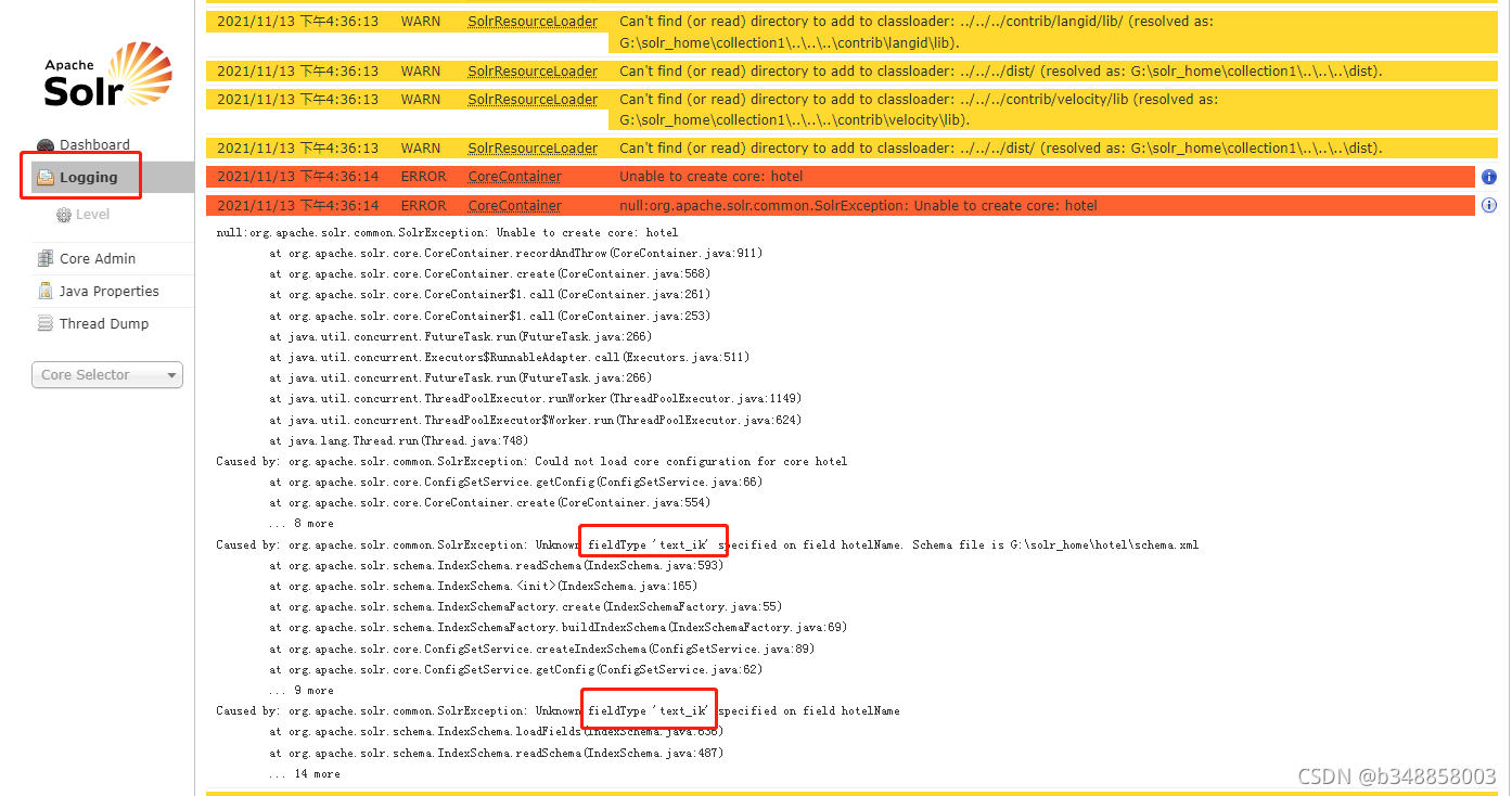 org.apache.solr.common.SolrException:Could not load core configuration for core hotel-CSDN博客