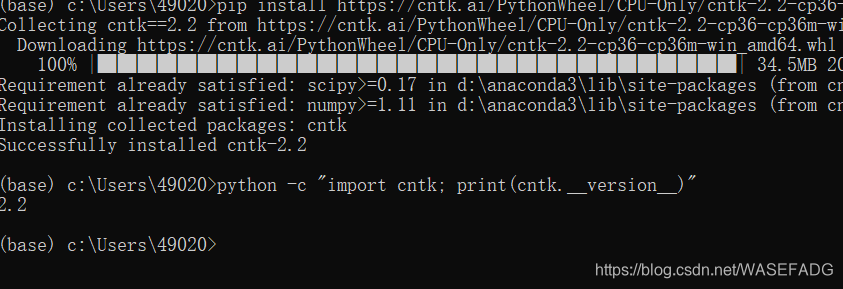 Windows10安装 CNTK for Python_cntk怎么在python下载-CSDN博客