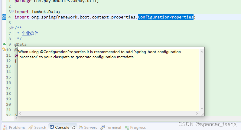 When using @ConfigurationProperties it is recommended to add ‘spring-boot-configuration ...
