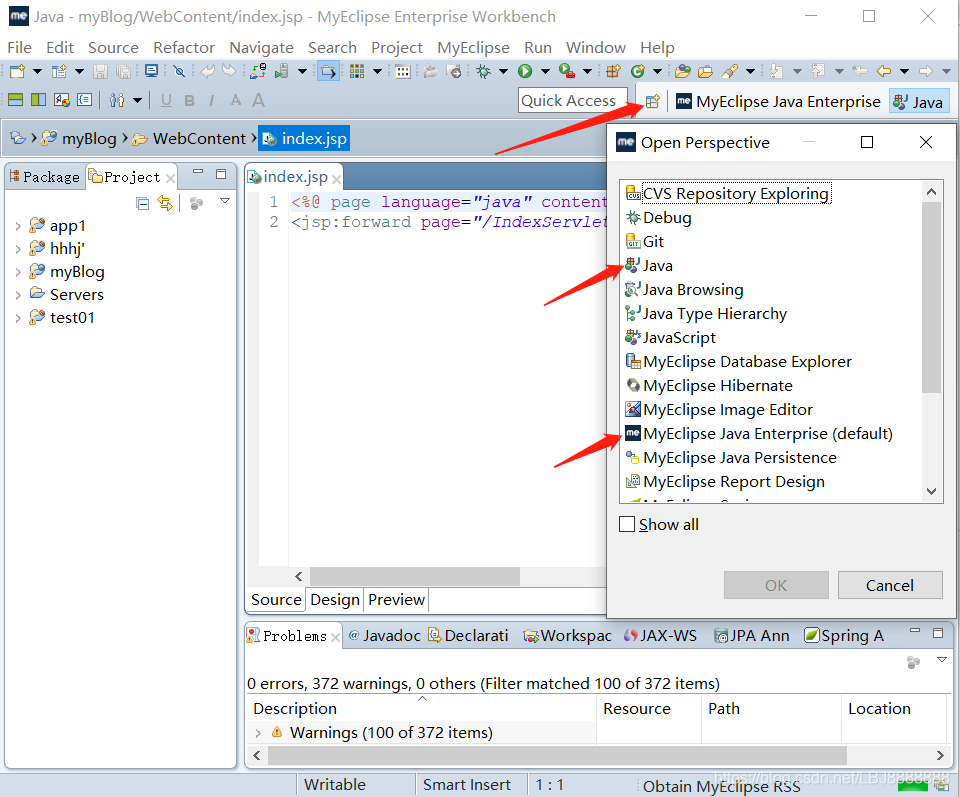 JAVA入门级教学之（myeclipse的使用）_myeclipse java enterprise-CSDN博客