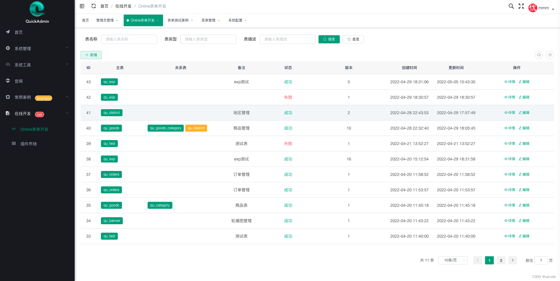 Quickadmin：基于ThinkPhp6+Vue+ElementUI后台管理框架_thinkphp开发后台框架-CSDN博客