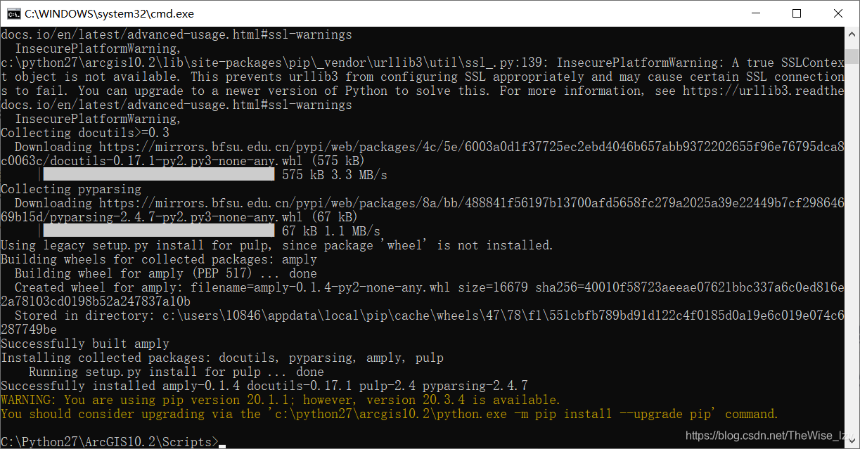 在ArcGIS自带的python27中安装第三方库_arcgis怎么安装第三方库-CSDN博客