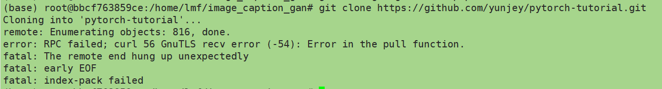 error: RPC failed; curl 56 GnuTLS recv error (-54): Error in the pull function.fatal: The remote ...
