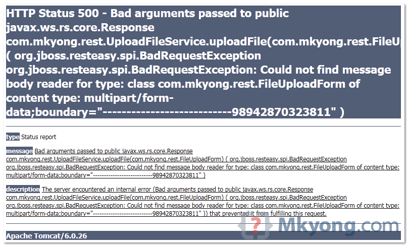 RESTEasy –找不到以下类型的邮件正文阅读器：multipart / form-data-CSDN博客
