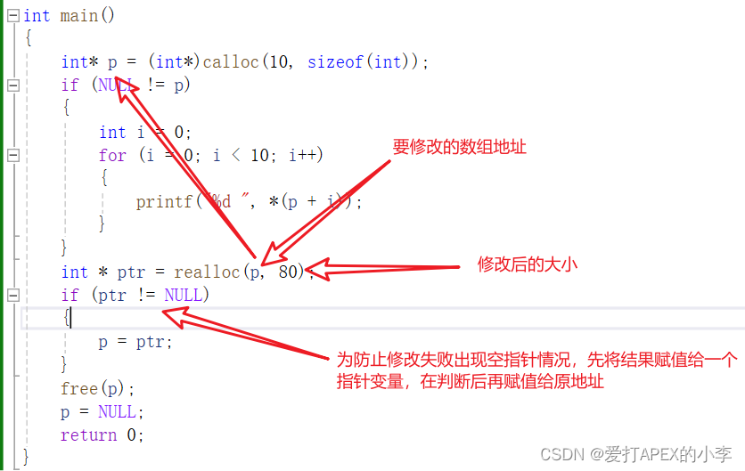 动态内存数组（malloc、calloc、realloc、free）_free 数组-CSDN博客