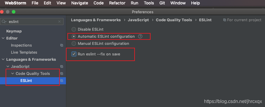 webstorm设置保存时自动修复eslint，代码格式化_webstorm vue3 默认的eslint 没有保存自动修复-CSDN博客