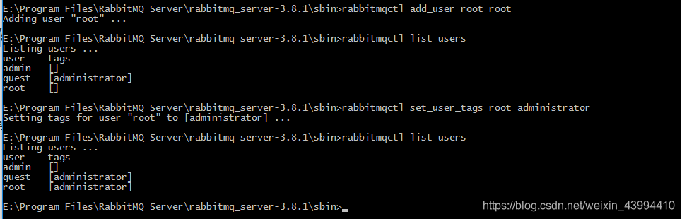 RabbitMq Not management user问题 windows10-CSDN博客