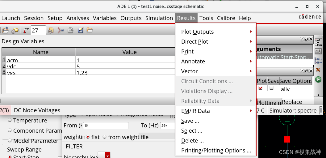 【1030】模拟集成电路virtuoso cadence 噪声分析+仿真_硬件工程_模集战神-AtomGit开源社区