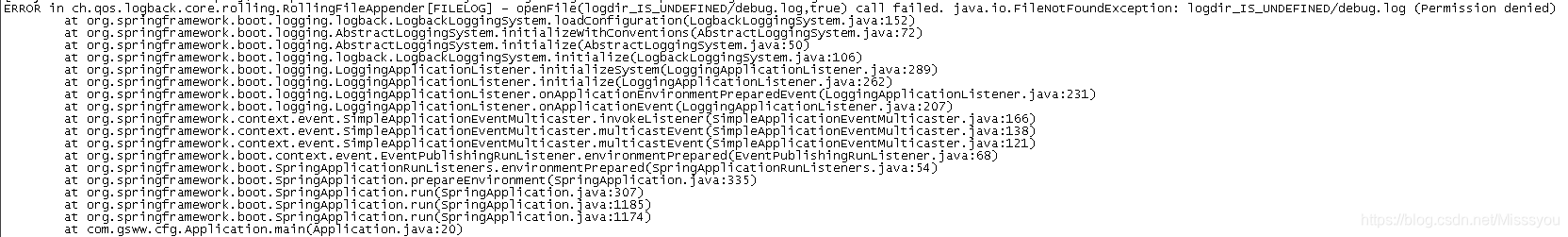 Exception in thread "main" java.lang.IllegalStateException: Logback configuration error detected ...