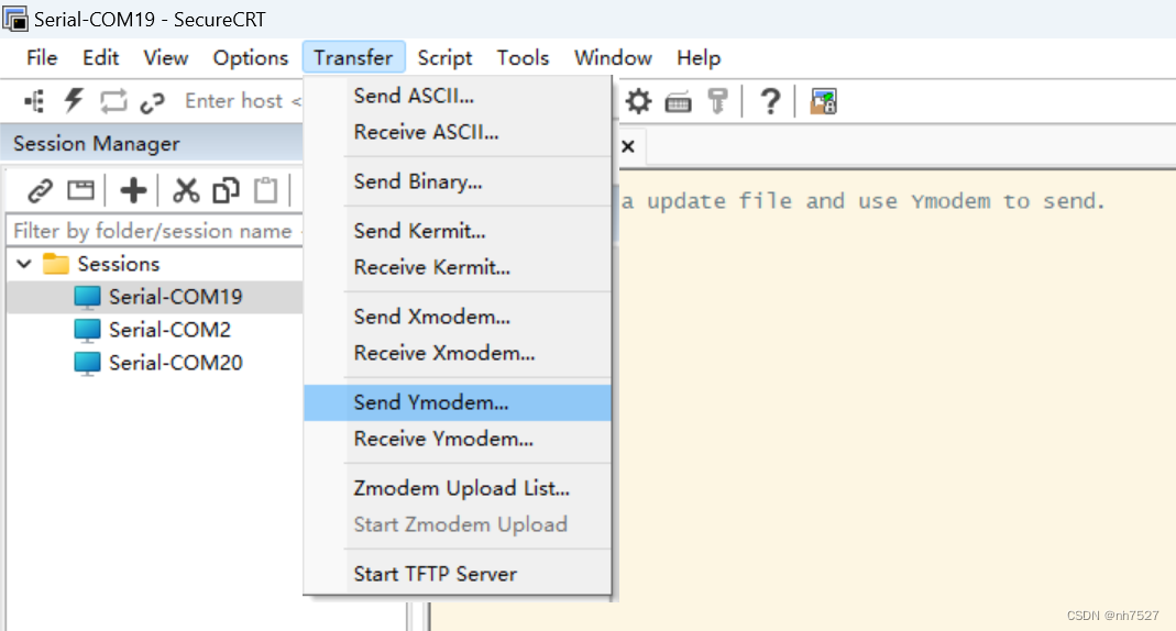 Easyflash的Ymodem通讯测试(SecureCRT)_securecrt ymodem-CSDN博客