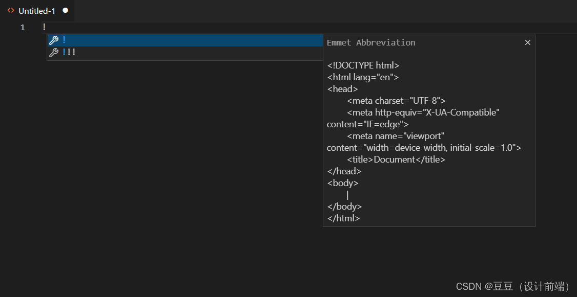 在vscode中输入！+tab键--------不能生成自动生成html模板_vscode输入!生成不了模板-CSDN博客