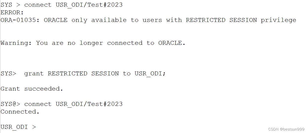 ORA-01035: ORACLE only available to users with RESTRICTED SESSION privilege-CSDN博客
