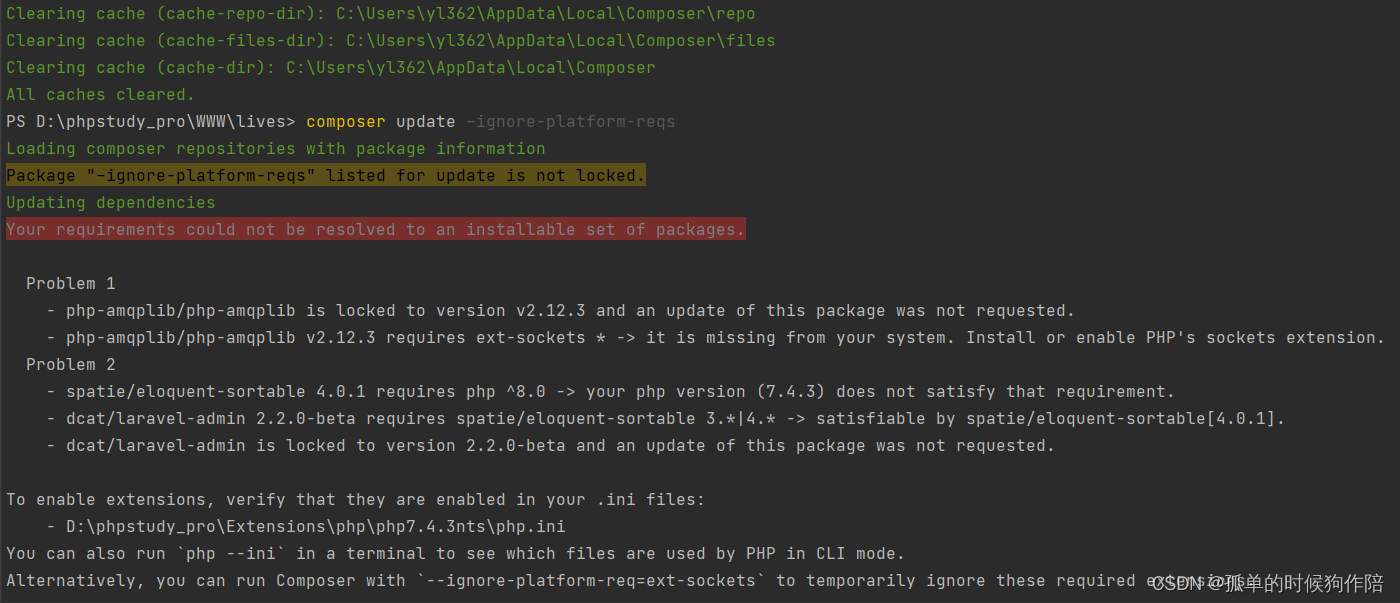 Script @php artisan package:discover --ansi handling the post-autoload-dump event returned with ...