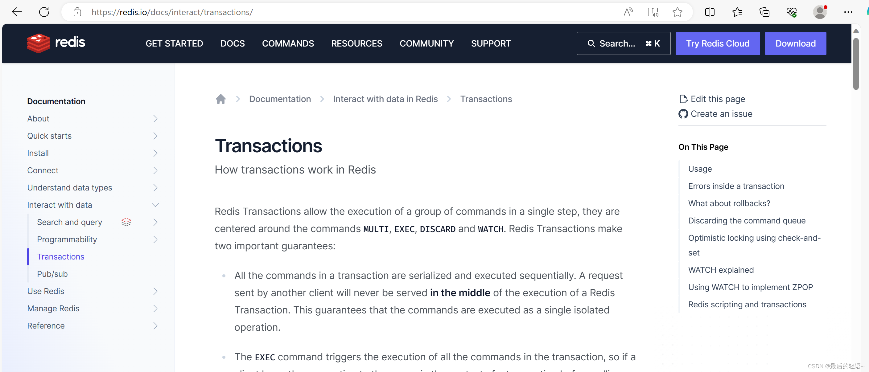 27、Redis 7系列：事务详解_redis7 事物-CSDN博客