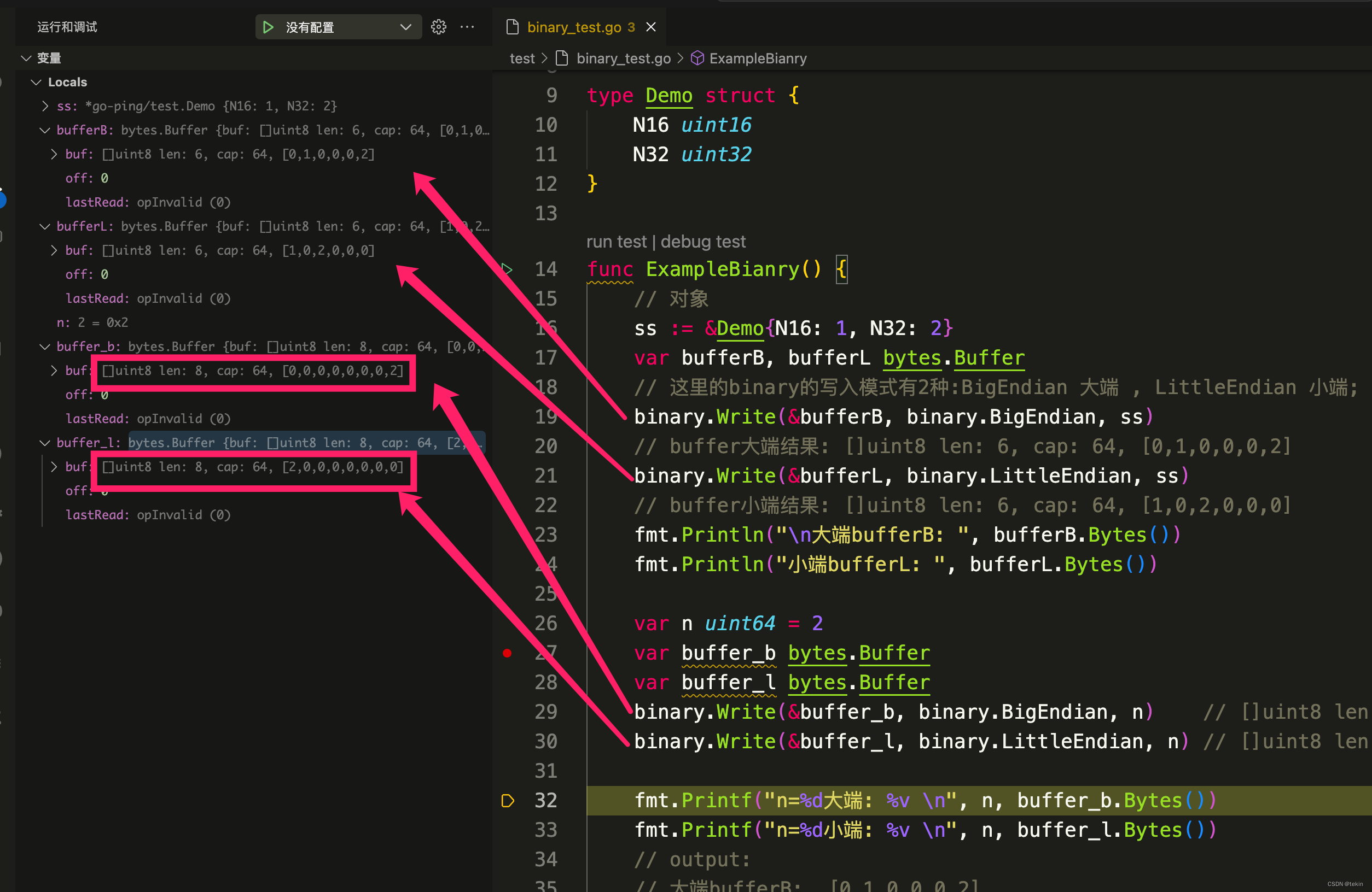 golang中的字节序 binary BigEndian 大端 , LittleEndian 小端 理解与write写入注意事项_binary.littleendian-CSDN博客