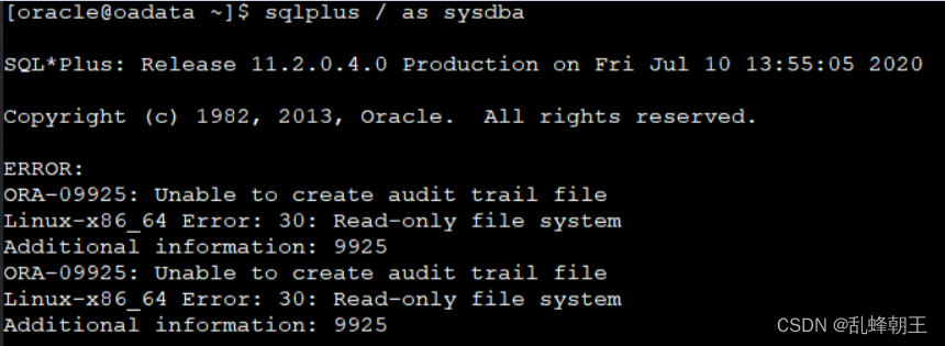 Oracle ORA-09925-CSDN博客