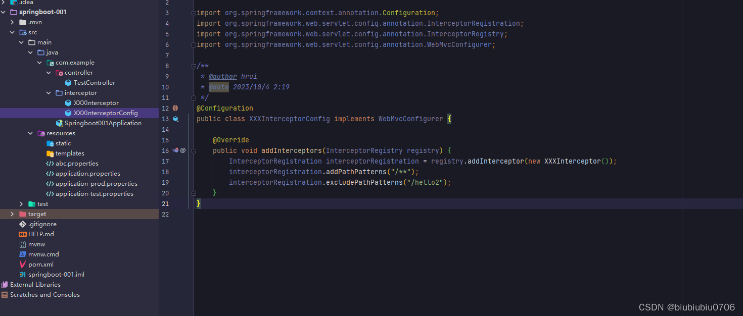 SpringBoot中使用拦截器_springboot拦截器放行请求-CSDN博客