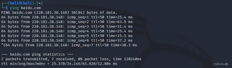 kali linux虚拟机中ping域名和ping IP时速度不同的原因及ping原理解析_ping域名和ping ip区别-CSDN博客
