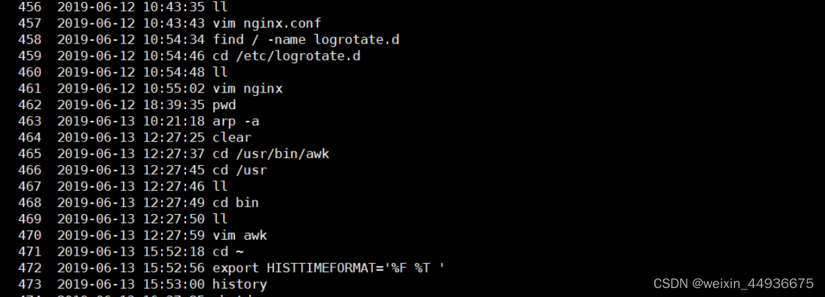 Linux下history查看历史操作记录，并显示操作时间_linux查看历史命令记录及时间-CSDN博客