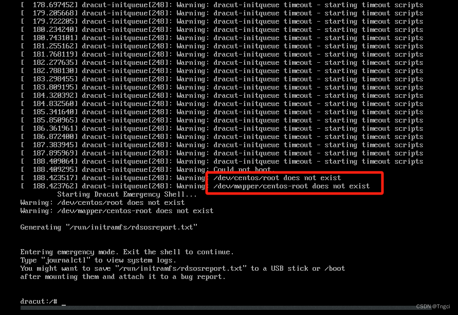 CentOS：/dev/centos/root does not exist-修改分区后无法启动操作系统_dev centos root does not exist-CSDN博客