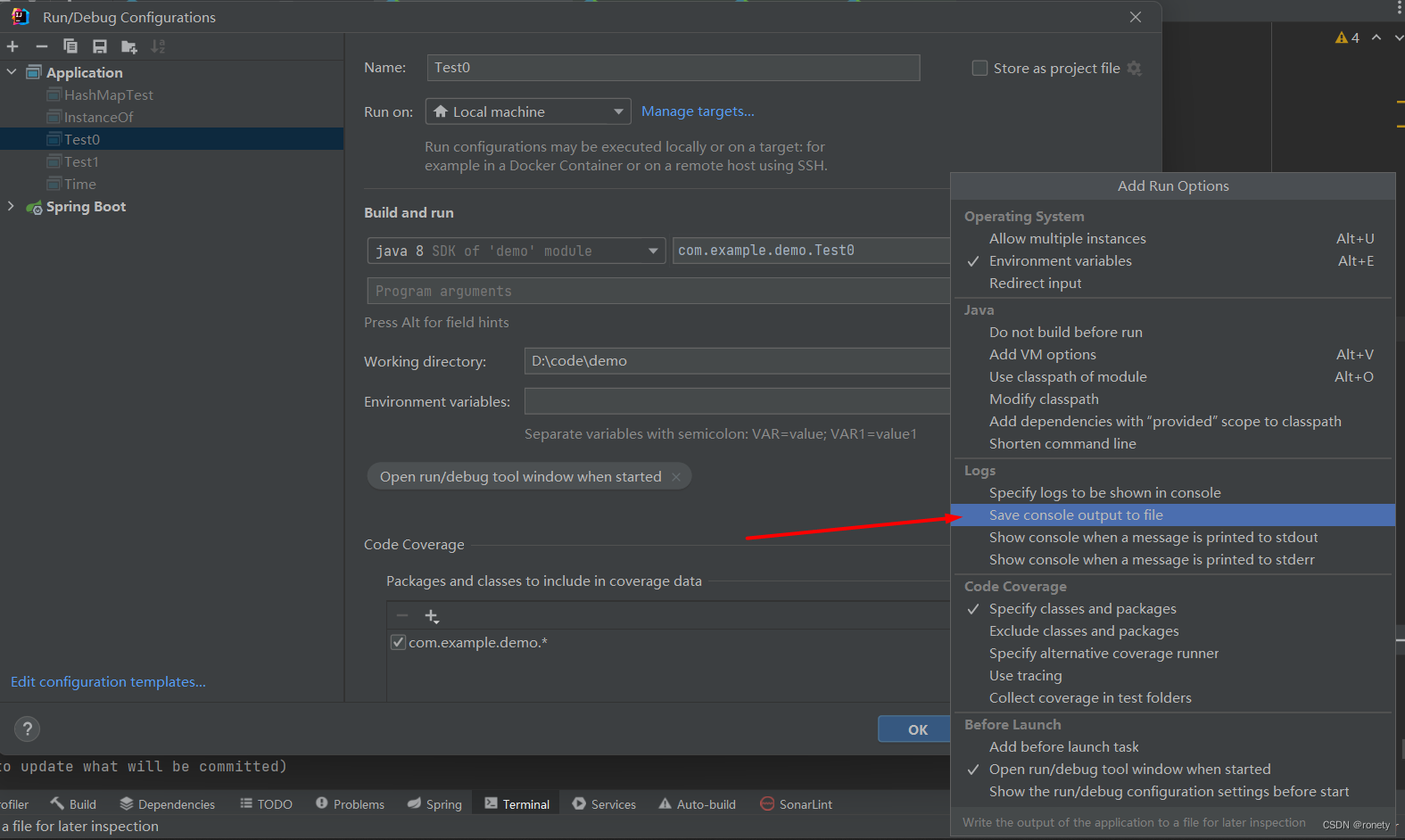 idea2022.2.1 保存控制台日志到本地_idea console日志保存路径-CSDN博客